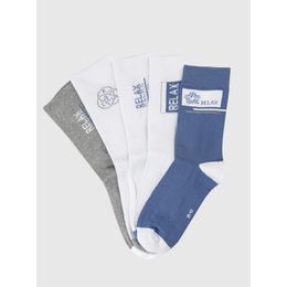 w&auml;schepur w&auml;schepur Damen Socken, wei&szlig; + taubenblau, Gr&ouml;&szlig;e 39-42