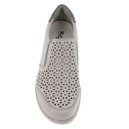Reflexan Damen Slipper mit floraler Perforierung, wei&szlig;, Gr&ouml;&szlig;e 37