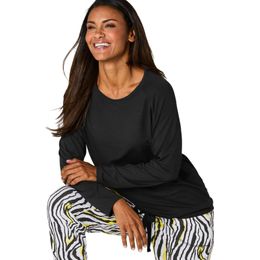 w&auml;schepur w&auml;schepur Damen Schlafanzug, schwarz-limone-bedruckt, Gr&ouml;&szlig;e 36/38