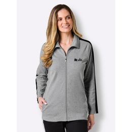 feel good Damen Jacke, grau-meliert-schwarz, Gr&ouml;&szlig;e 44/46