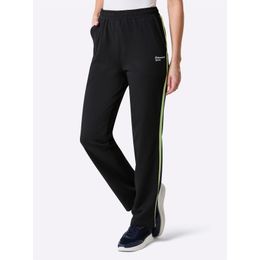 Catamaran Sports Damen Freizeithose mit Kontraststreifen, schwarz-reseda, Gr&ouml;&szlig;e 18/19