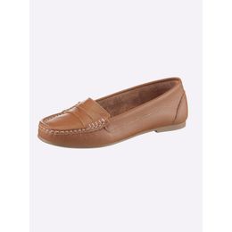 airsoft modern+ Damen Slipper in Mokassin-Machart, cognac, Gr&ouml;&szlig;e 38