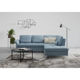 Ecksofa Home Affaire, B:263cm H:89cm T:224cm, blau, 98%Polyester, 2%Polyamid, Wohnzimmer, Sofas, "Palm Beach L-Form", Federkern, mit