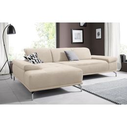 Ecksofa Home Affaire, B:269cm H:97cm T:174cm, beige, Flachgewebe Mura: (100% Polyester);Luxus-Microfaser Vintageoptik (100%