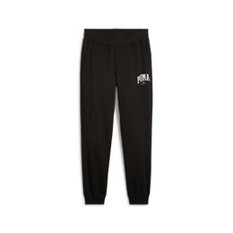 Puma Herren Jogginghose "SQUAD SWEATPANTS FL CL", schwarz, Gr. S, bedruckt, Fleece, Obermaterial: 66% Baumwolle, 34% Polyester, Hosen, f&uuml;r entspannte