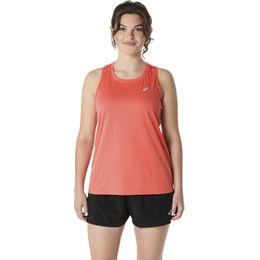 asics Damen Lauftop "asics CORE TANK"coral reef, Gr. XL, Obermaterial: 100% Polyester, Tops