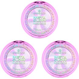 Essence Damen Highlighter "META GLOW HIGHLIGHTER", 9,6 g, lila, Teint-Kosmetika, mit Duo-Chrome-Effekt