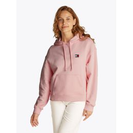 Tommy Jeans Damen Hoodie "TJW BXY BADGE HOODIE EXT", rosa, Gr. XL, unifarben, Sweatware, Obermaterial: 100% Baumwolle, Sweatshirts, mit Logo-Badge