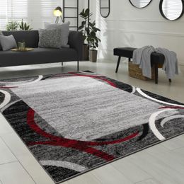 Teppich Paco Home, B:80cm H:13mm L:150cm, rot, Kunstfaser, Wohnzimmer, Teppiche, "Sinai 059", Kurzflor, modernes Design, mit Bord&uuml;re, Kundenliebling