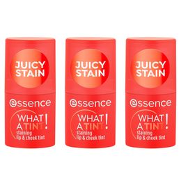 Essence Kinder Rouge "WHAT A TINT staining lip & cheek tint", 15 ggrapefruit bliss, Teint-Kosmetika, 3-tlg., gl&auml;nzend, Balsam, leichte Deckkraft,