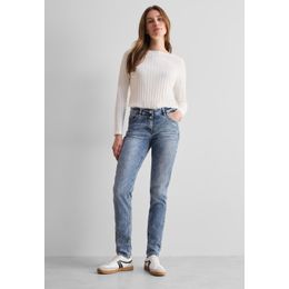 Cecil Damen Comfort-fit-Jeans, blau, Gr. 36, unifarben, Jeans, 69% Baumwolle, 29% Polyester, 2% Elasthan, Jeans, Middle Waist