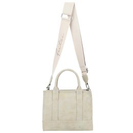 Henkeltasche Fritzi aus Preussen "Fritzi SquareN", Damen, Gr. B/H/T: 11cm x 26cm x 21cm, beige, Polyurethan (PU), unifarben, Taschen, mit abnehmbarem Schl&uuml;sselband