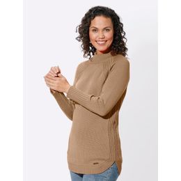 Casual Looks Damen Strickpullover "Pullover", braun, Gr. 36, unifarben, 50% Baumwolle, 50% Polyacryl, Pullover