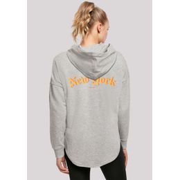 F4NT4STIC Damen Kapuzenpullover "New York Orange OVERSIZE HOODIE", grau, Gr. XS, Obermaterial: 100% Baumwolle, Pullover, Print