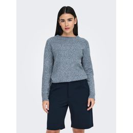 Only Damen Rundhalspullover "ONLRICA LIFE L/S PULLOVER KNT NOOS"moonlit ocean detail:with melange, Gr. S, meliert, Strick, Obermaterial: 93%