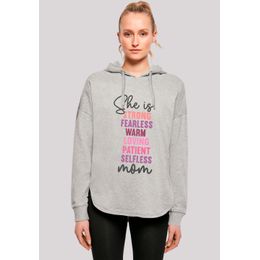 F4NT4STIC Damen Kapuzenpullover "Mothers Day Strong & Fearless Mom Inspirational Quote", grau, Gr. XS, Obermaterial: 100% Baumwolle, Pullover,