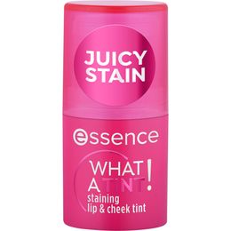 Essence Kinder Rouge "WHAT A TINT staining lip & cheek tint", 15 graspberry vibes, Teint-Kosmetika, 3-tlg., gl&auml;nzend, Balsam, leichte Deckkraft, alle