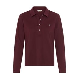 Gant Damen Langarm-Poloshirt "SLIM SHIELD LS PIQUE POLO"plum wine, Gr. XL, Piqu&eacute;, Obermaterial: 100% Baumwolle, Shirts