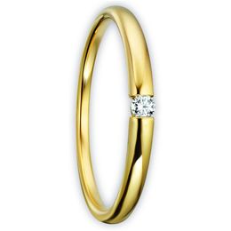 ONE ELEMENT Damen Diamantring "0.04 ct Diamant Brillant Ring aus 585 Gelbgold", 58, 0,04 mit Diamant, Diamanten Gelbgold 585 Goldgold, Diamanten,