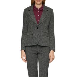 Damen Kurzblazer, grau, Gr. 34, s.Oliver BLACK LABEL, meliert, Web, Obermaterial: 64% Polyester, 20% Baumwolle, 16% Viskose. Futter: 100% Polyester,