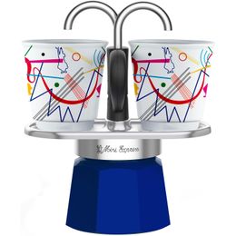 Bialetti Espressokocher "Mini Express Kandinsky", 0,09 l, 2, blau, Kaffeemaschinen, (1 Espressokocher + 2 Espressobecher, 90 ml)