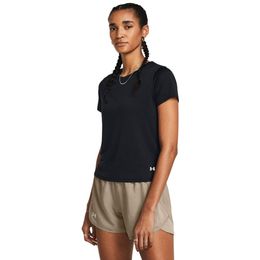Under Armour Damen Laufshirt "UA LAUNCH SHORTSLEEVE", schwarz, Gr. XL, unifarben, Web, Obermaterial: 94% Polyester, 6% Elasthan, Shirts