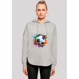 F4NT4STIC Damen Kapuzenpullover "Bunte Fu&szlig;ball Grafik", grau, Gr. XS, Obermaterial: 100% Baumwolle, Pullover, Premium Qualit&auml;t