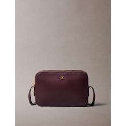 Calvin Klein Damen Mini Bag "CK CAMERA BAG"fudge, Lederimitat, unifarben, Taschen, Damen Schultertasche, kleine Umh&auml;ngetasche, mit CK-Logo