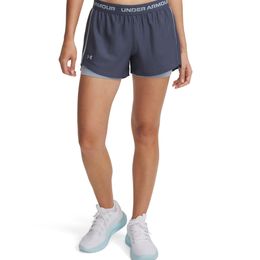 Under Armour Damen 2-in-1-Shorts "TECH", blau, Gr. XXL, Obermaterial: 100% Polyester, Hosen, sportliches Design, f&uuml;r Sportmode und Freizeit, leichtes