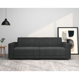 3-Sitzer DOREL HOME, B:225cm H:82cm T:91cm, grau, 100% Polyester, Sofas, "Allie II Schlafsofa 225 cm", Bett-Funktion (108/190cm), R&uuml;ckenlehne