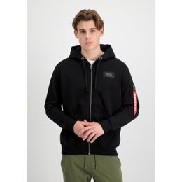 Herren Hoodie "Backprint Zip Hoodie"schwarz, Gr. M, Alpha Industries, Shell: 80% Cotton, 20% Polyester, Sweatshirts