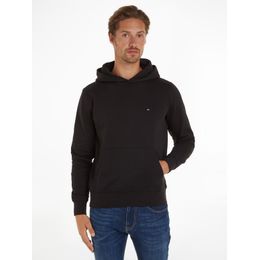 Tommy Hilfiger Herren Hoodie "FLAG LOGO HOODY", schwarz, Gr. S, bestickt, unifarben, Sweatware, Obermaterial: 70% Baumwolle, 30% Polyester,