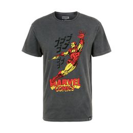 Recovered Damen T-Shirt "Marvel Comics Iron Man Japan", grau, Gr. L, bedruckt, 100% Baumwolle, Shirts, mit angesagtem Iron Man Japan-Aufdruck