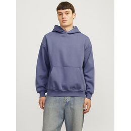 Jack & Jones JACK & JONES Herren Kapuzensweatshirt "JJEURBAN EDGE SWEAT HOOD NOOS", blau, Gr. S, unifarben, angeraute Sweatware, Obermaterial: 70% Baumwolle, 30%