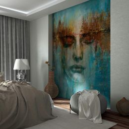 marburg Fototapete "Tapete Natural Faces", B/L: 2,12m x 2,7m, Rollen: 1, gr&uuml;n, Wohnzimmer, Tapeten, moderne Vliestapete f&uuml;r Wohnzimmer Schlafzimmer