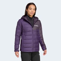 adidas terrex Damen Outdoorjacke "W MT DOWN H J"aurora plum, aurora schwarz, Gr. XS, Obermaterial: 100% Polyester. Wattierung: 80% Entendaune, 20%