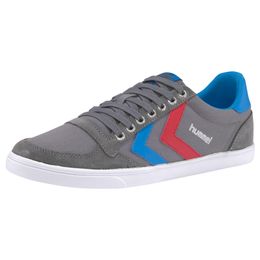 Hummel Sneaker "Slimmer Stadil Canvas Low", Gr. 37, grau, Textil, Veloursleder, Schuhe