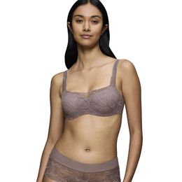Triumph Damen Balconette-BH "Body Make-Up Illusion Lace", Gr. 75, grau, Microtouch, Obermaterial: 51% Polyamid, 37% Polyester, 12% Elasthan, leicht