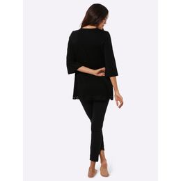 w&auml;schepur W&Auml;SCHEPUR Damen Schlafanzug, Gr. 36, schwarz, 50% Baumwolle, 50% Viskose, Homewear-Sets