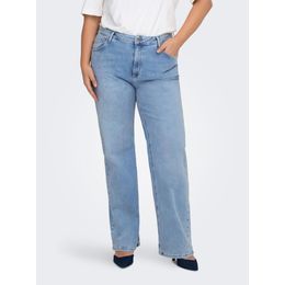 Only CARMAKOMA Damen Weite Jeans "CARWILLY HW WIDE DNM TAI006", blau, Gr. 42, Denim/Jeans, Obermaterial: 92% Baumwolle, 6% Elastomultiester, 2%