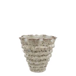 Chic Antique Vase mit Rillen aus Steingut skandinavische Deko Online Shop