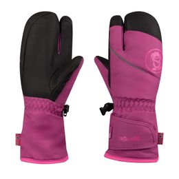Trollkids M&auml;dchen Skihandschuhe "KIDS TROLL 3 FINGER GLOVE"bright berry, light magenta, Gr. 5, Obermaterial: 100% Polyester. Futter: 100% Polyester.