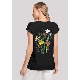 F4NT4STIC Damen T-Shirt "Bl&oacute;m Blumenstrauss", schwarz, Gr. XS, Obermaterial: 100% Baumwolle, Shirts, Print