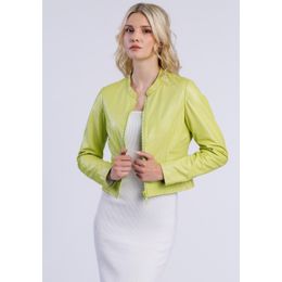 Freaky Nation Damen Lederjacke "Lederjacke-FN"lemon, Gr. M, Oberstoff: 100% Leder. Futter: 100% Baumwolle, Jacken