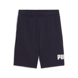 Puma Jungen Trainingsshorts "ESS NO. 1 LOGO SHORTS TR B", blau, Gr. 128, bedruckt, Sweatware, Obermaterial: 68% Baumwolle, 32% Polyester, Hosen, f&uuml;r