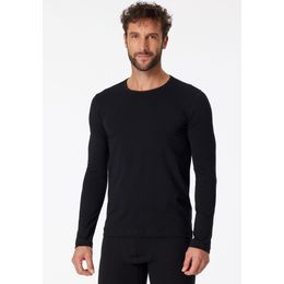 Schiesser Herren Unterhemd "95/5", Gr. 4, schwarz, Single Jersey, Obermaterial: 95% Baumwolle, 5% Elasthan, unifarben, Unterhemden, mit