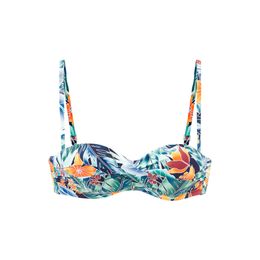 Sunseeker Damen B&uuml;gel-Bandeau-Bikini-Top "Elife", bunt, Gr. 34, Recycling-Polyamid, Bikini-Oberteile, Tropischer Print