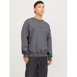 Jack & Jones JACK & JONES Herren Sweatshirt "JJEURBAN EDGE STUDIO SWEAT CREW NOOS", grau, Gr. XL, bedruckt, angeraute Sweatware, Obermaterial: 70% Baumwolle, 30%