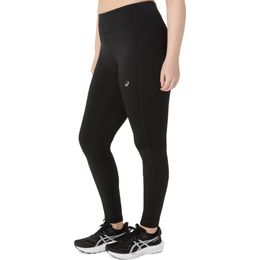 asics Damen Lauftights "asics CORE WINTER TIGHT"performance schwarz, Gr. L, Obermaterial: 91% Polyester, 9% Elasthan, Hosen