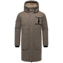STONE HARBOUR Herren Wintermantel "Cyriaan XX", braun, Gr. S, Obermaterial: 55% Nylon, 45% Baumwolle. Innenfutter: 100% Polyester. Wattierung: 100%
